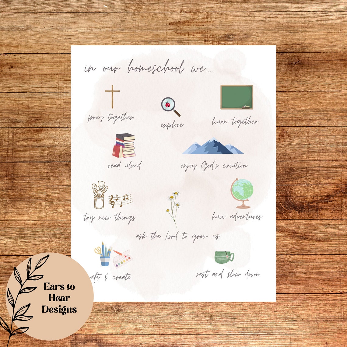 Christian Homeschool Wall Art, in Our Homeschool We, Homeschool Motto ...