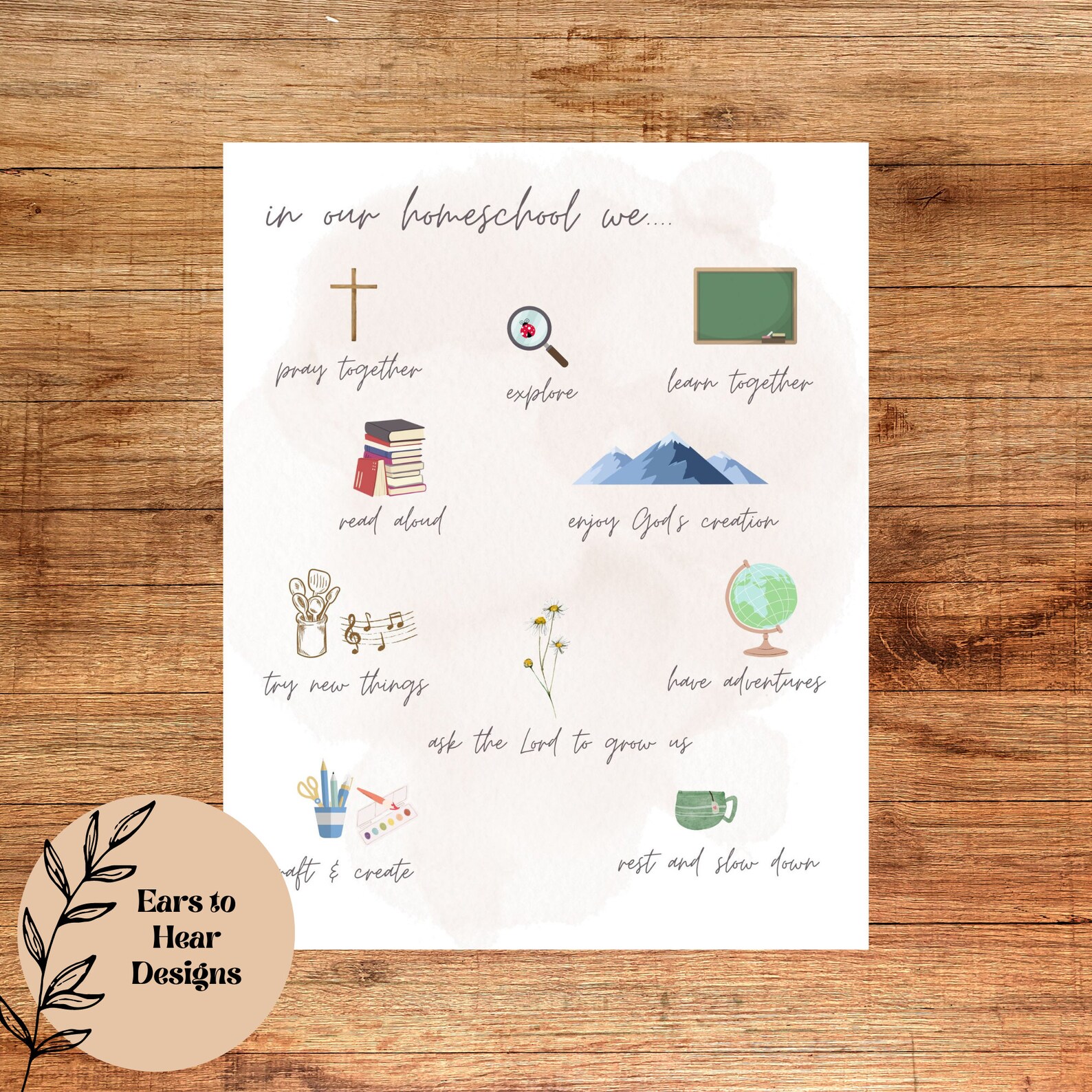 Christian Homeschool Wall Art, in Our Homeschool We, Homeschool Motto ...