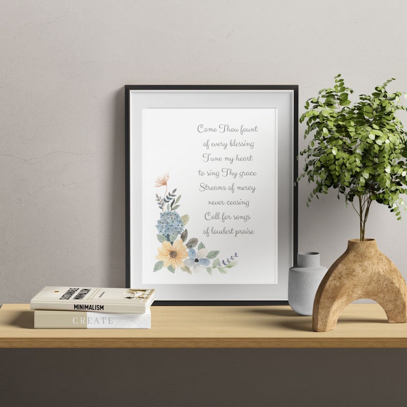 Come Thou Fount Hymn, Wall Art Print, Hymn Art Print, Come Thou Fount ...