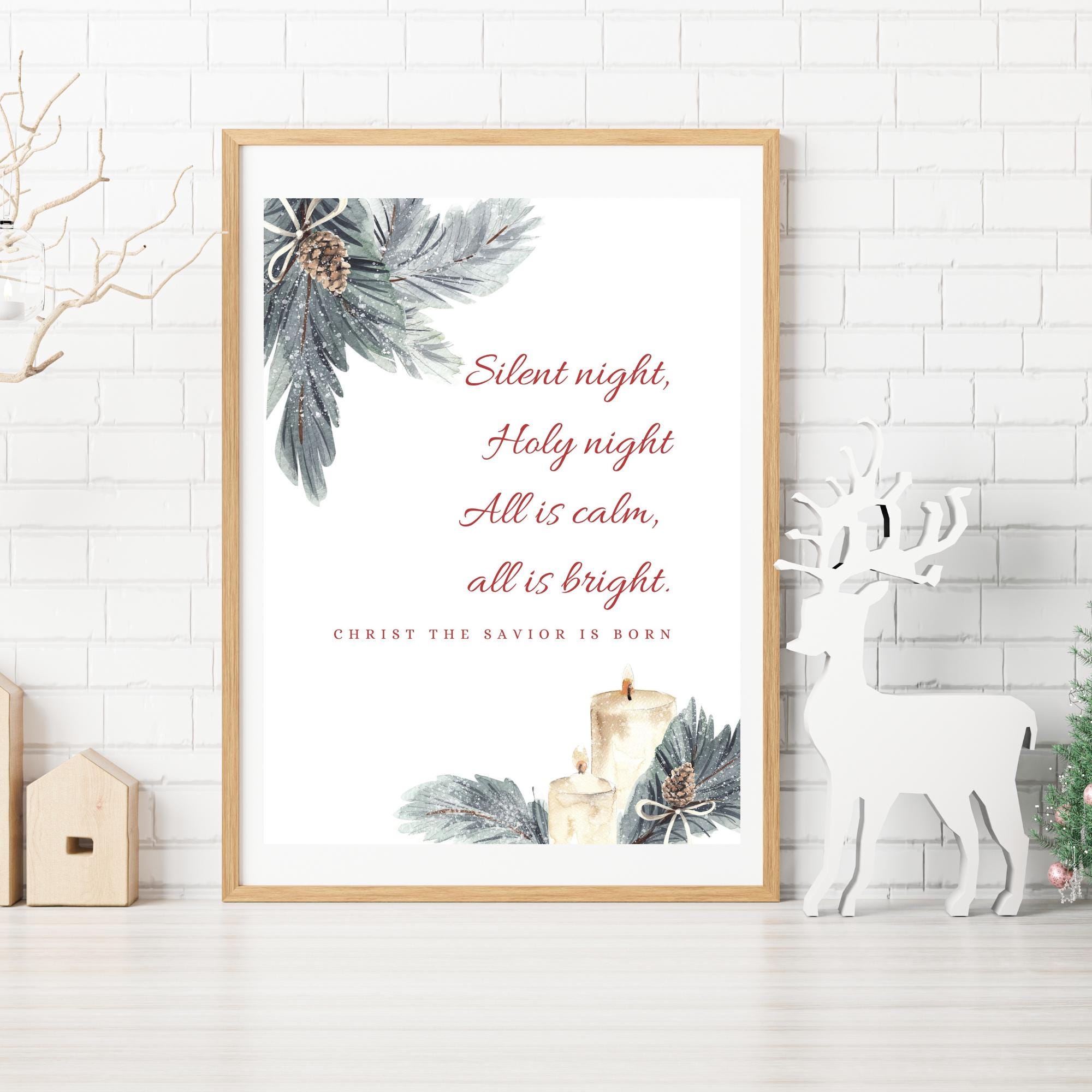 Silent Night Hymn, Holy Night Printable, Christ the Savior is Born ...