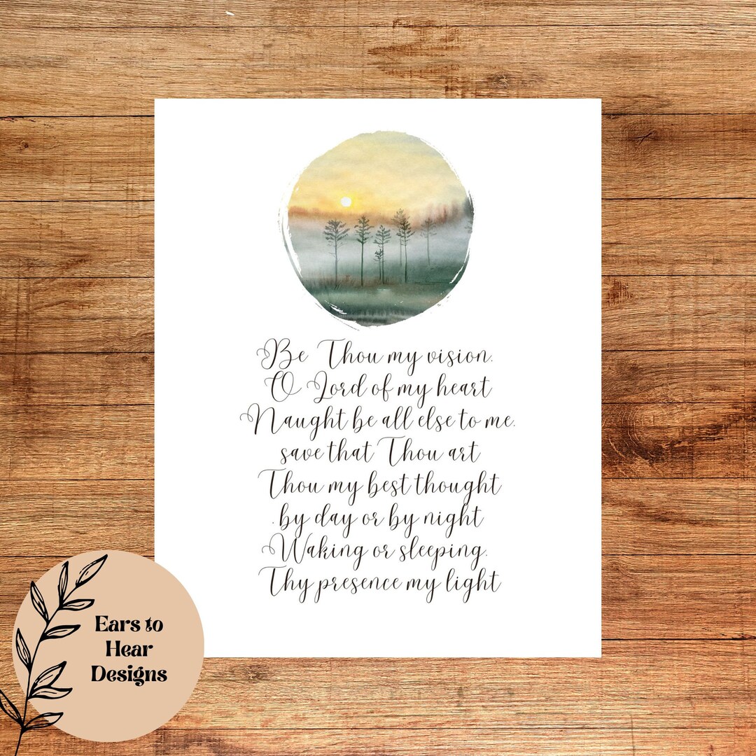 Be Thou My Vision Hymn, Hymn Art Print, Christian Hymn Art Print ...