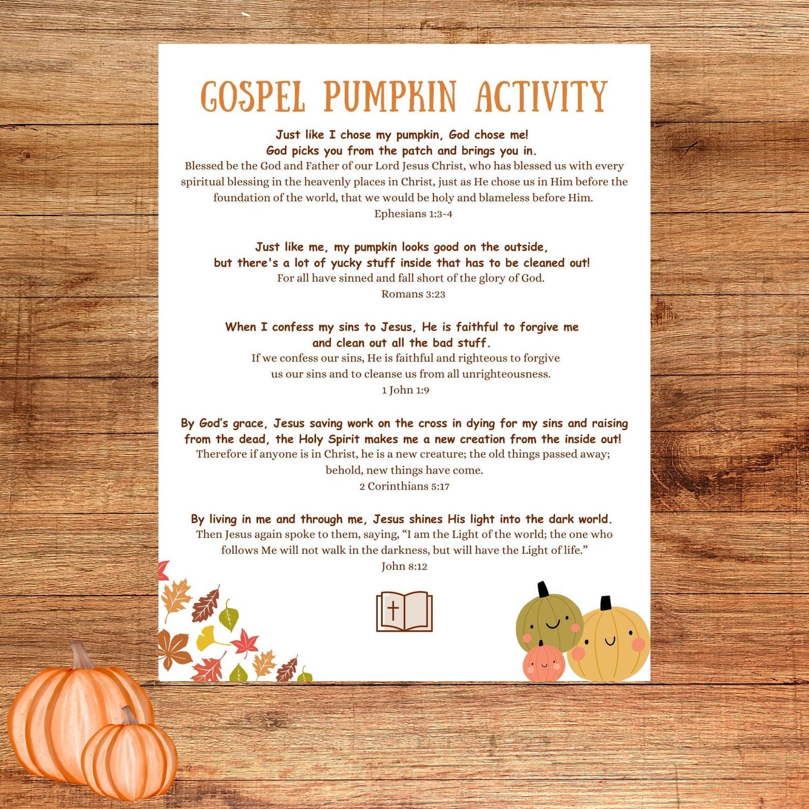 Gospel Pumpkin Activity Bundle, Christian Kids Fall Thanksgiving ...