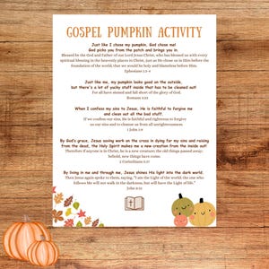 Gospel Pumpkin Activity Bundle, Christian Kids Fall Thanksgiving ...