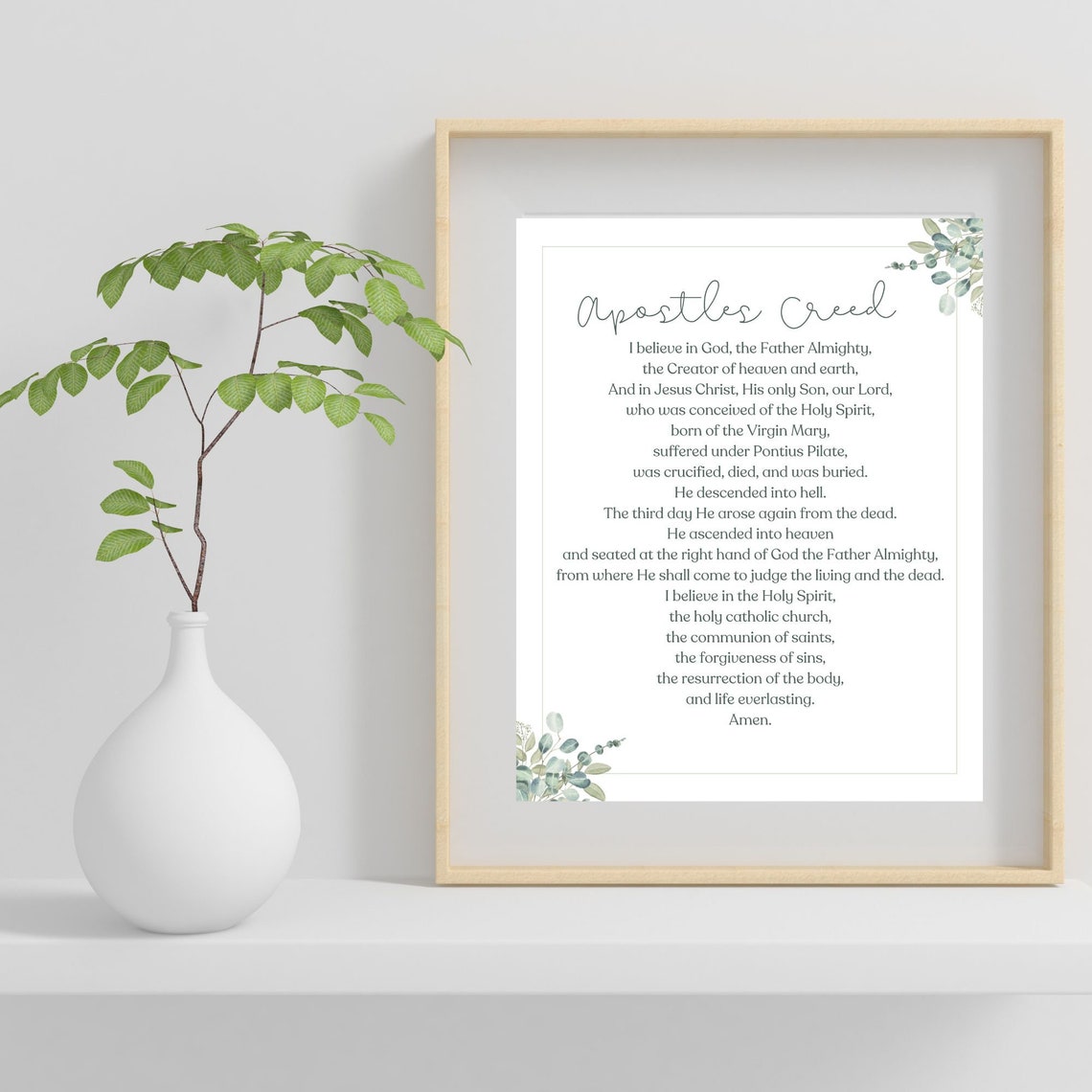 The Apostles Creed Print, Prayer Wall Art, Scripture Wall Art ...