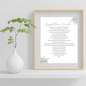 The Apostles Creed Print, Prayer Wall Art, Scripture Wall Art ...