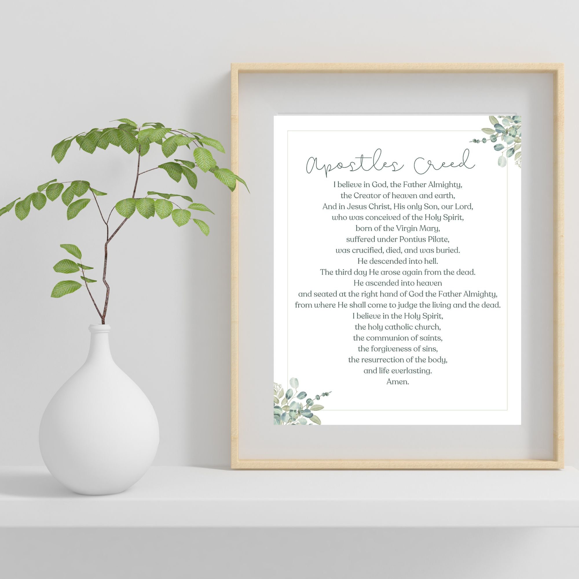 The Apostles Creed Print, Prayer Wall Art, Scripture Wall Art ...
