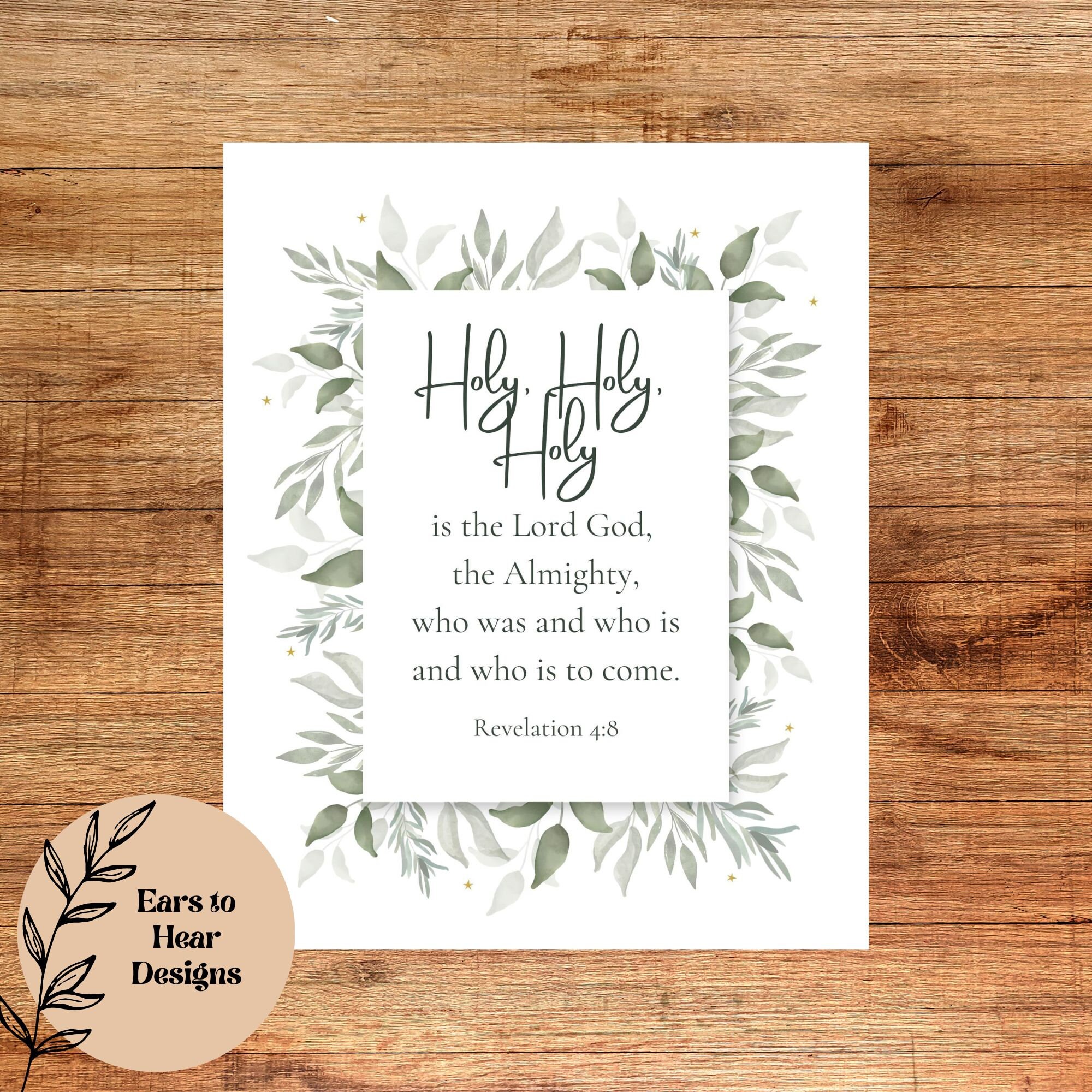 Revelation 4:8, Holy is the LORD God, Bible Verse Printable Art ...