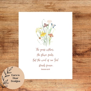 Isaiah 40:8, the Grass Withers, Word of God Stands Forever, Bible Verse ...