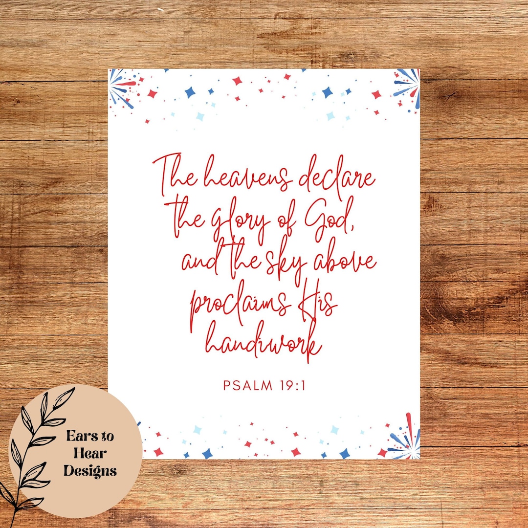 Psalm 19:1, the Heavens Declare the Glory of God, Bible Verse Wall Art ...