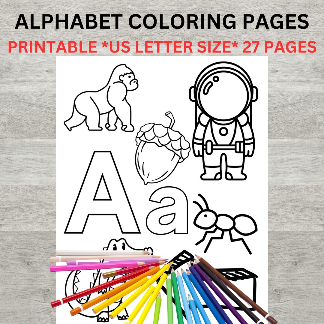 Printable Alphabet ABC Themed Pages Lesson Plan Worsheet Pdf, Gifts for ...