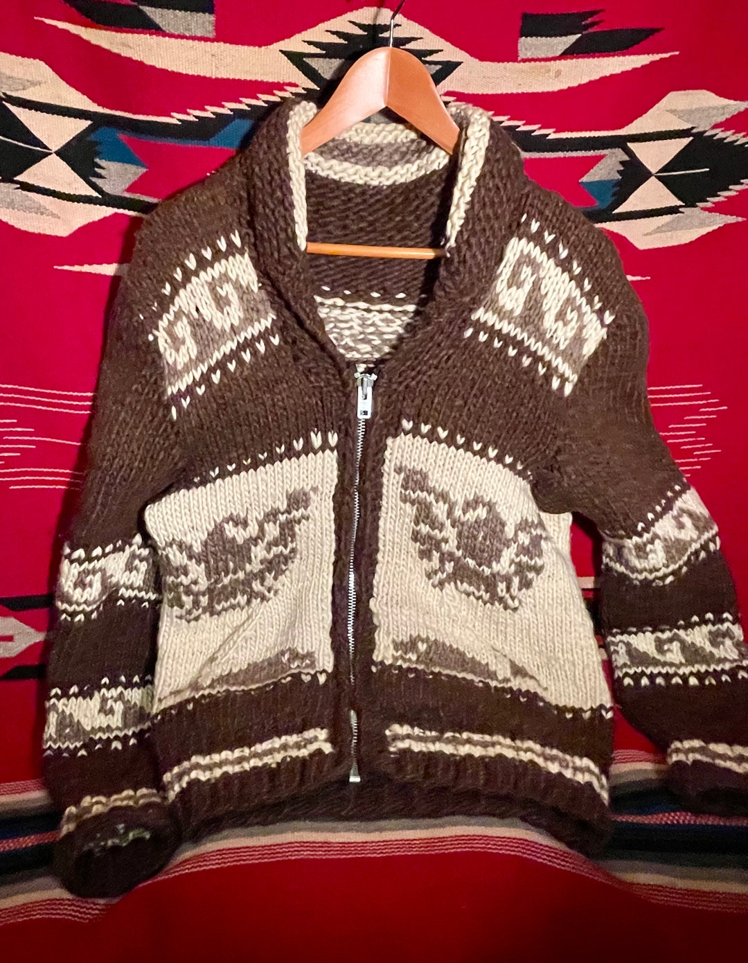 Vintage Cowichan Native Sweater - Etsy