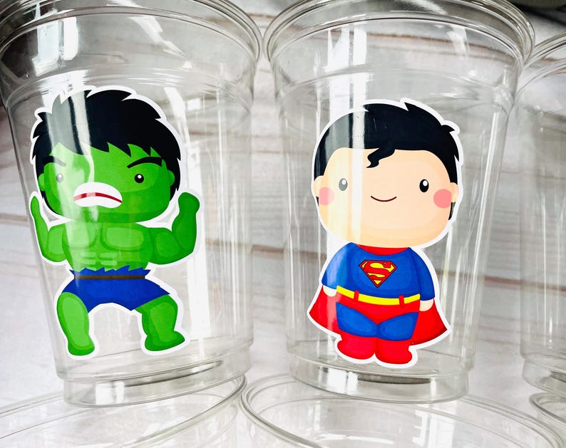 Superhero Party Cups, 16oz Disposable Cups - Etsy