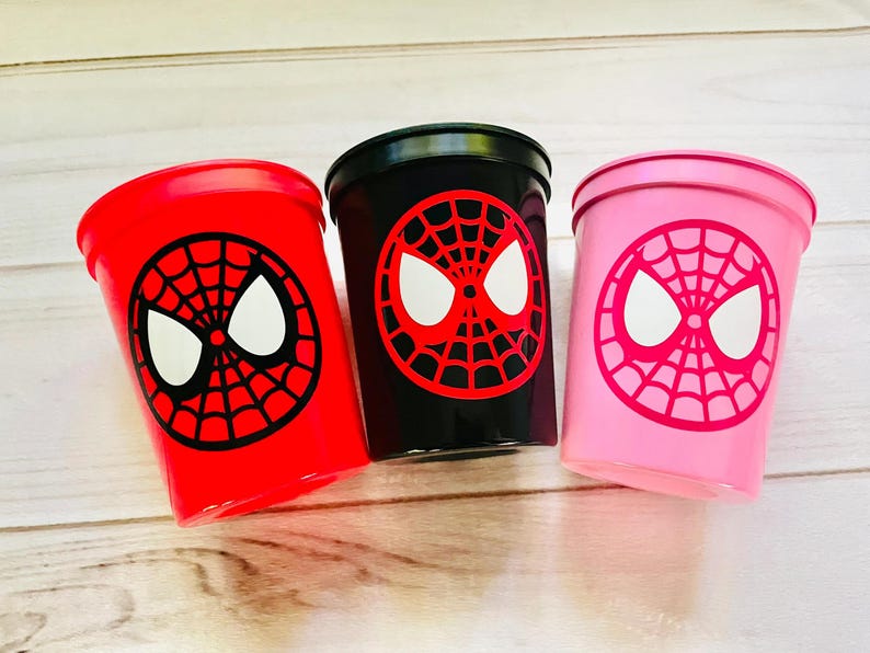 Spiderman Party Cups - 16oz Stadium Cups - Etsy