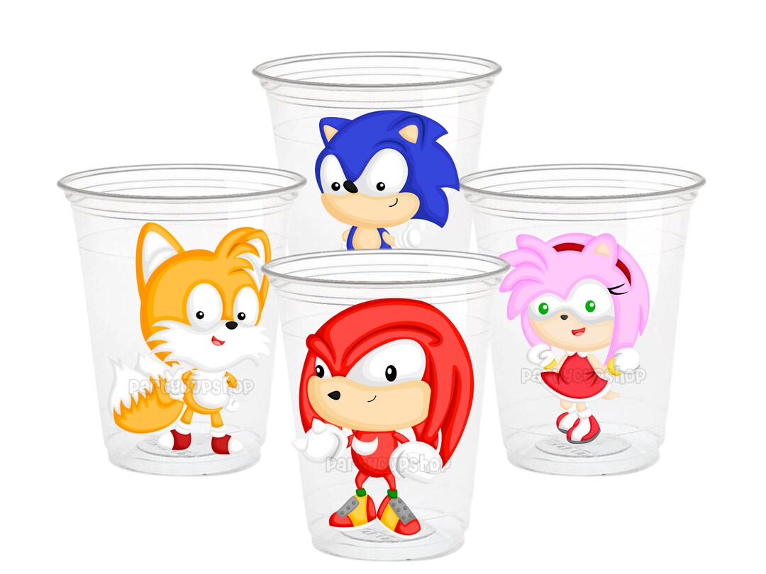 Sonic the Hedgehog Party Cups 16oz Disposable Cups knuckles - Etsy