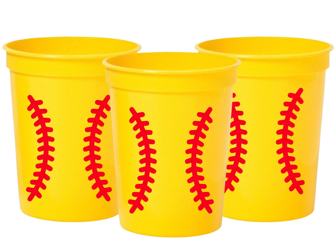 Softball Party Cups - 16oz Stadium Cups (baseball) - Etsy