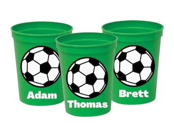 Soccer Ball 16oz Reusable Stadium Cups Birthday Party Favors Game Day ...