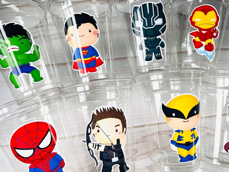 Superhero Party Cups, 16oz Disposable Cups - Etsy