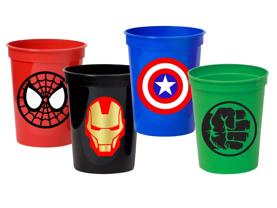 Superhero Party Cups 16oz Stadium Cups - Etsy