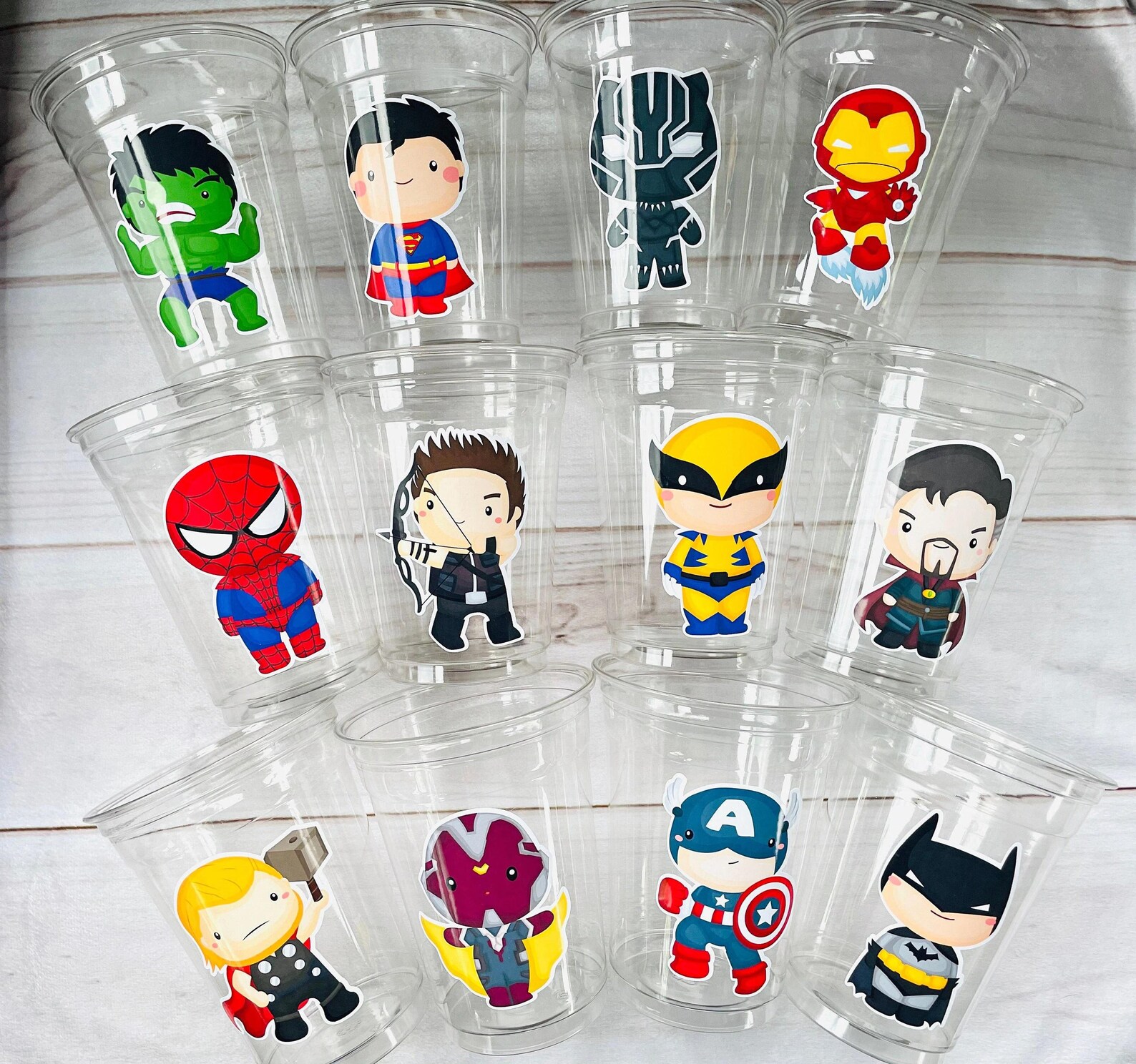 Superhero Party Cups, 16oz Disposable Cups - Etsy
