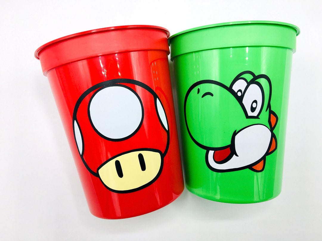 Yoshi Party Cups - 16oz Stadium Cups (super Mario Bros) - Etsy