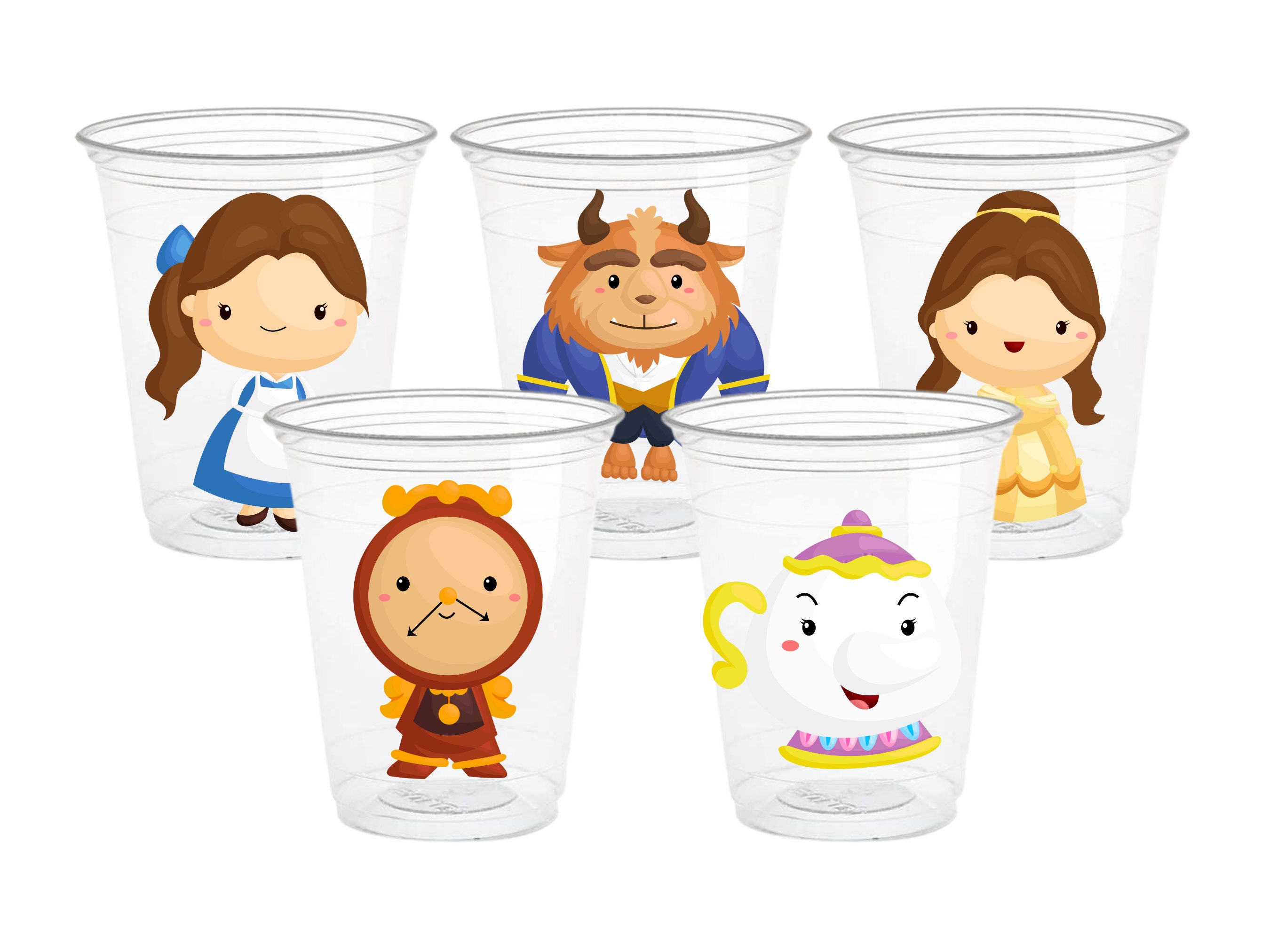 Beauty and the Beast Party Cups - 16oz Disposable Cups - Etsy