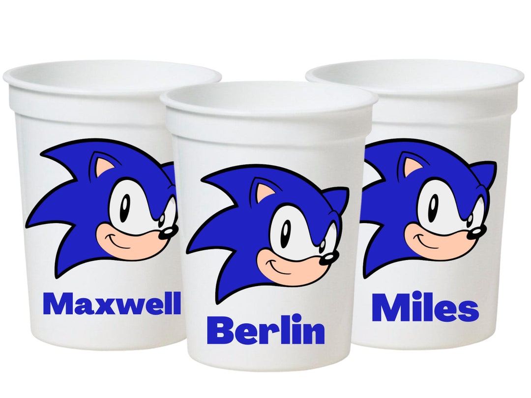 Sonic the Hedgehog Party Cups 16oz Stadium Cups - Etsy