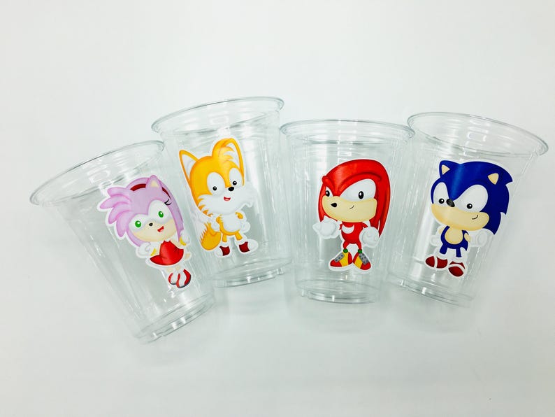 Sonic the Hedgehog Party Cups - 16oz Disposable Cups (knuckles) - Etsy