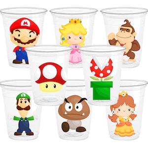 Super Mario Party Cups - 16oz Disposable Cups - Etsy