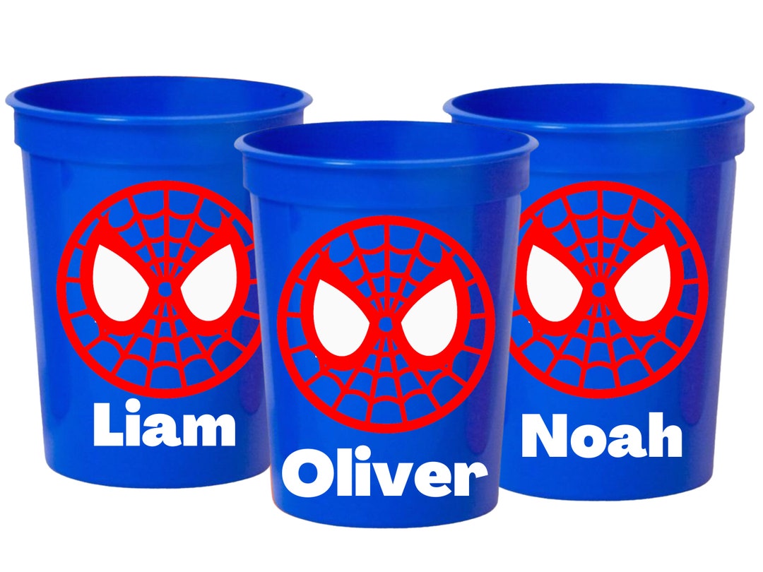 Spiderman Party Cups - 16oz Stadium Cups - Etsy