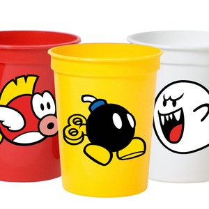 Super Mario Party Cups - 16oz Stadium Cups - Etsy