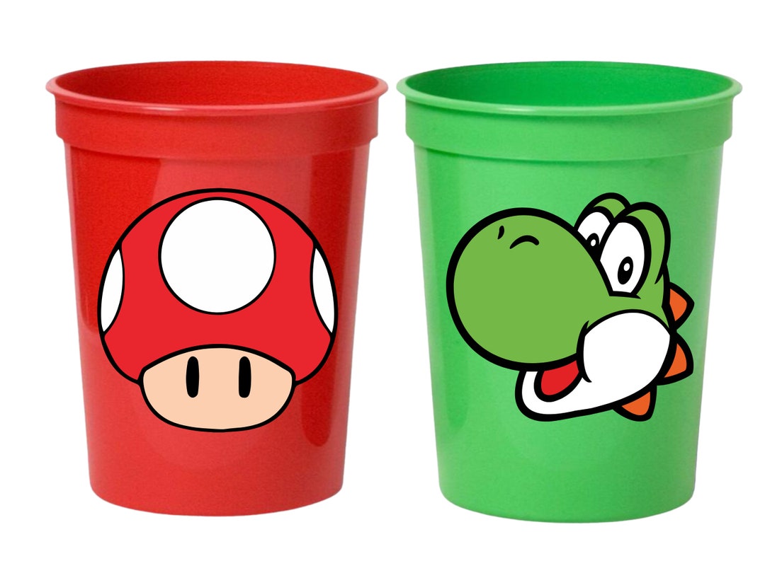 Yoshi Party Cups 16oz Stadium Cups super Mario Bros - Etsy