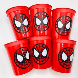 Spiderman Party Cups - 16oz Stadium Cups - Etsy