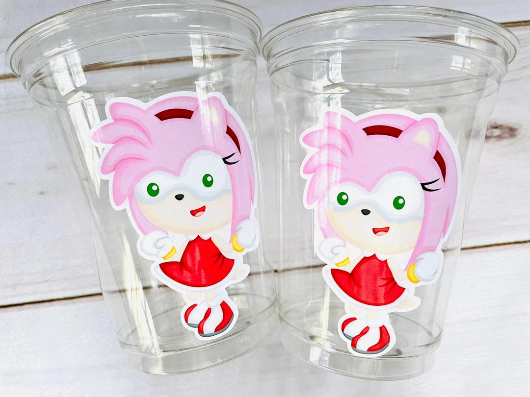 Amy Rose Party Cups, Sonic Party Cups, Amy Rose Birthday Party, Sonic ...