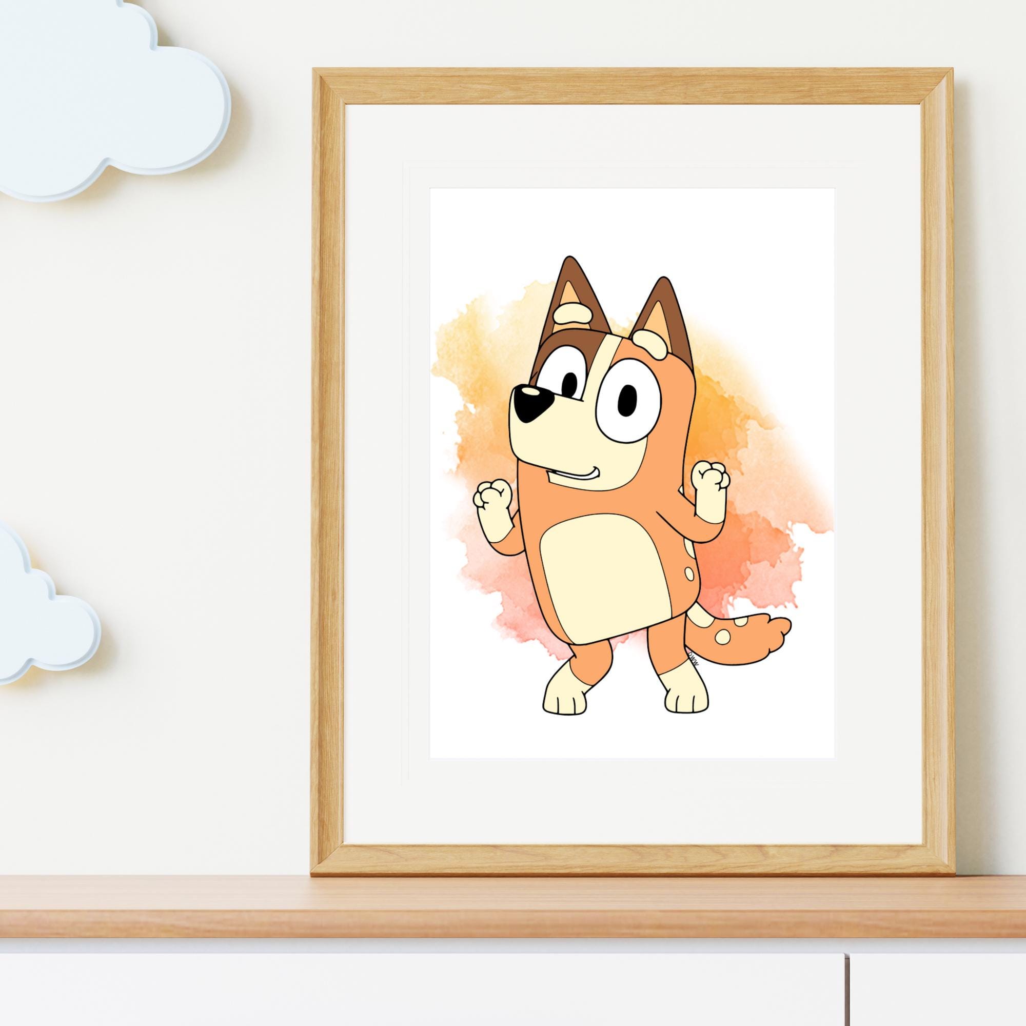 Personalised Bluey Wall Art Set of 3, Custom Bluey Room Decor Print ...