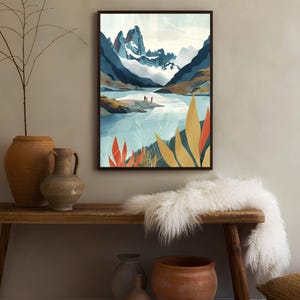 Patagonia Print Chile Illustration Chile Travel Poster Chile Painting ...