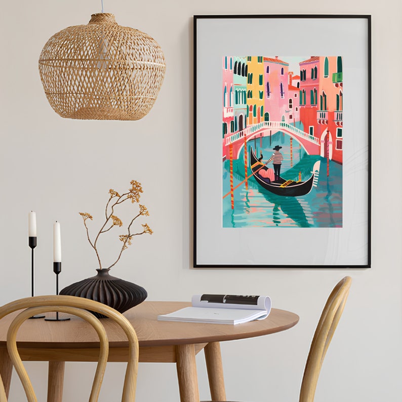 Venice Print Venice Illustration Gondola Print Italy Travel Poster New ...
