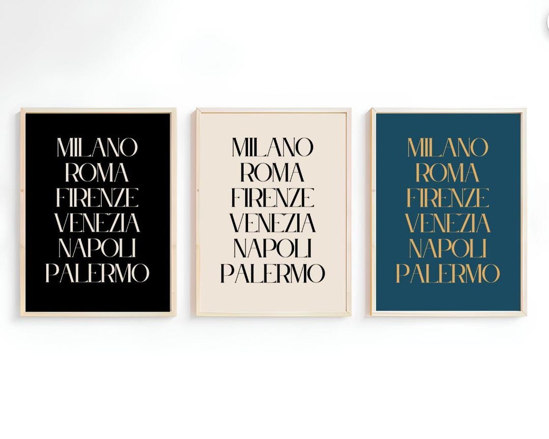 Italy Gallery Wall Italian Cities Print Minimalist Italy Print Italian ...