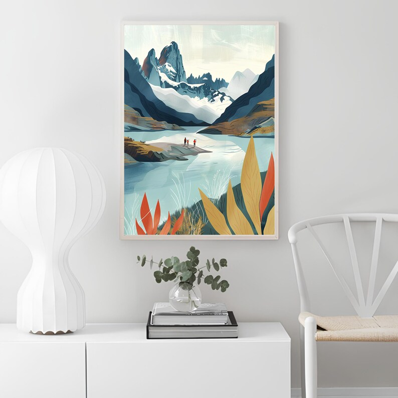 Patagonia Print Chile Illustration Chile Travel Poster Chile Painting ...