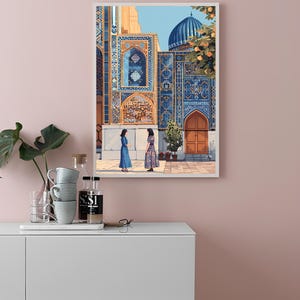 Uzbekistan Print Samarkand Illustration Uzbekistan Poster Samarkand ...