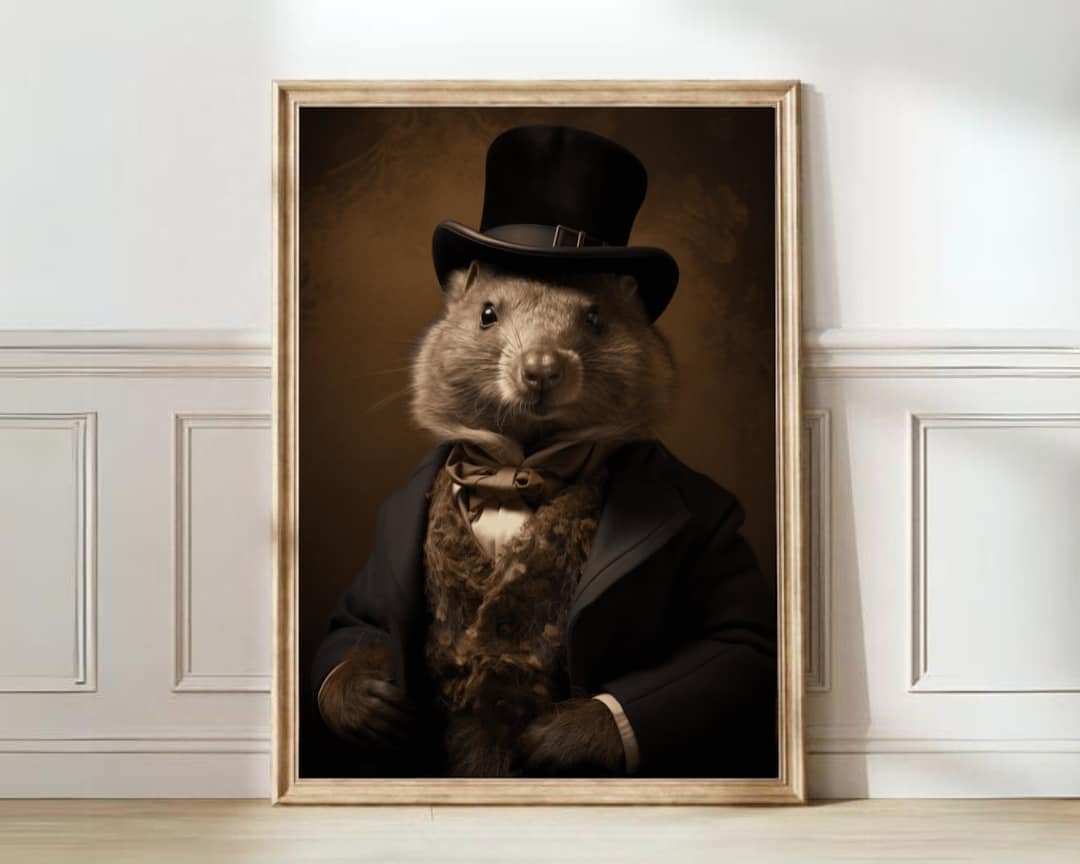 Victorian Quokka Print Quokka Poster Vintage Animal Portrait Squirrel ...