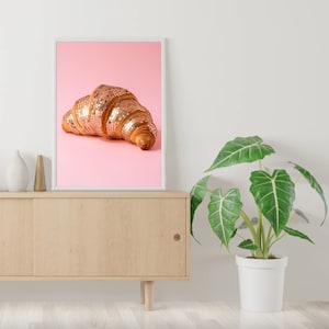 Pink Croissant Print Eclectic Print Maximalist Print Glitter Croissant ...