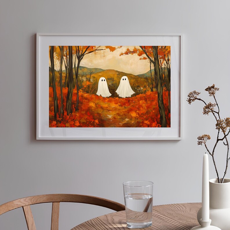Ghost Print Autumn Print Fall Print Autumn Landscape Halloween Print ...