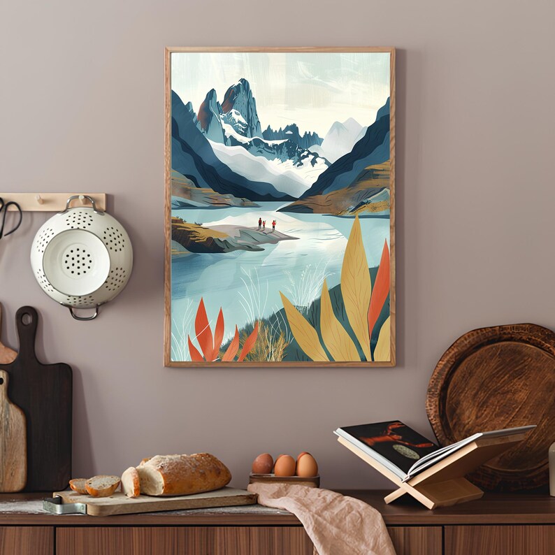 Patagonia Print Chile Illustration Chile Travel Poster Chile Painting ...