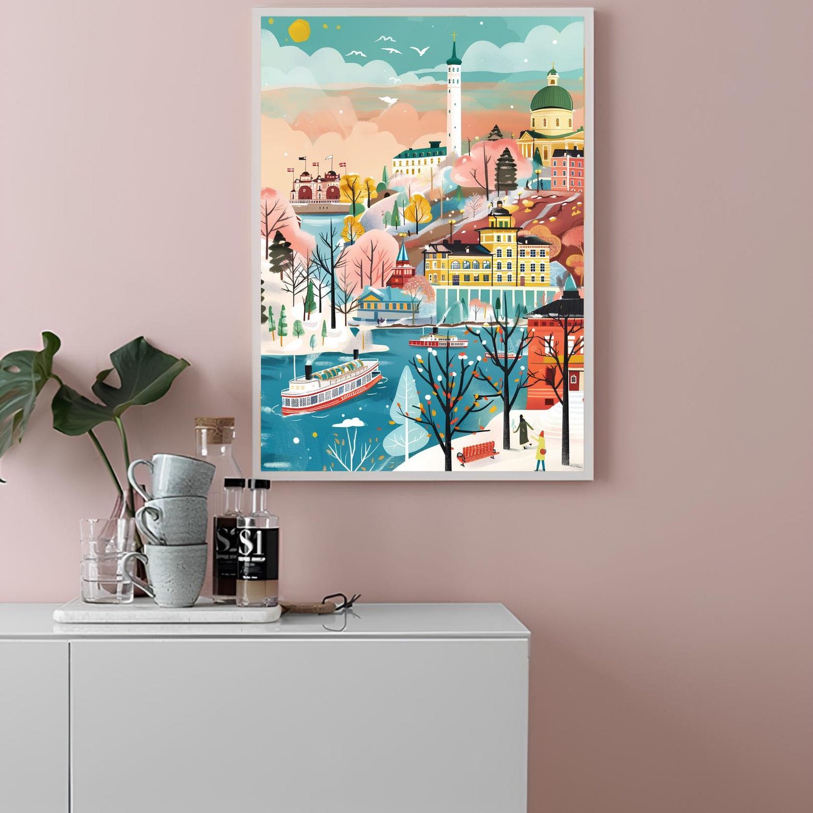 Finland Print Finland Illustration Helsinki Travel Poster Helsinki ...