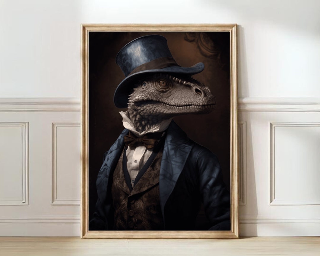 Victorian Dinosaur Print Dinosaur Poster Vintage Animal Portrait ...