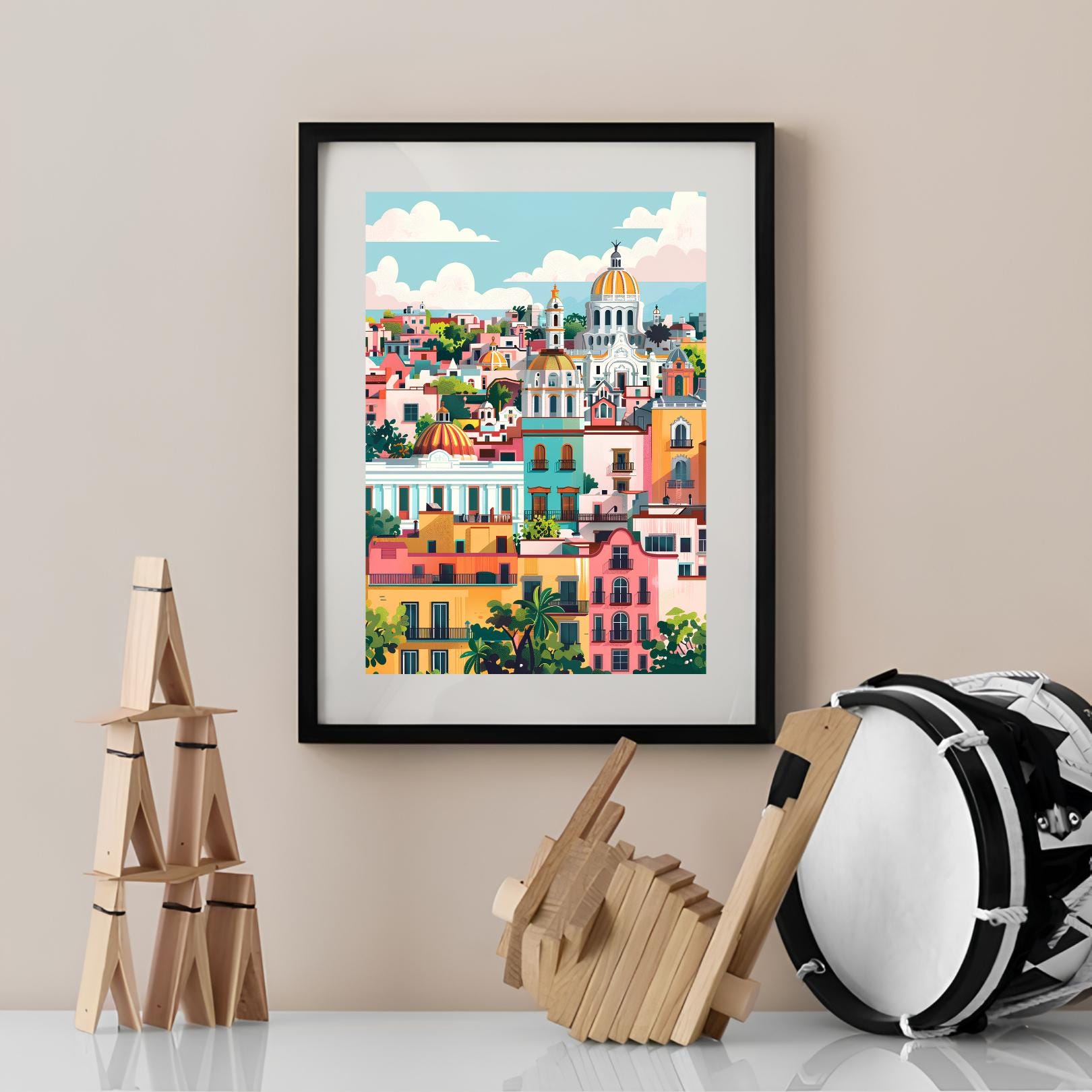 Mexico Print Mexico City Illustration Ciudad De Mexico Travel Poster ...