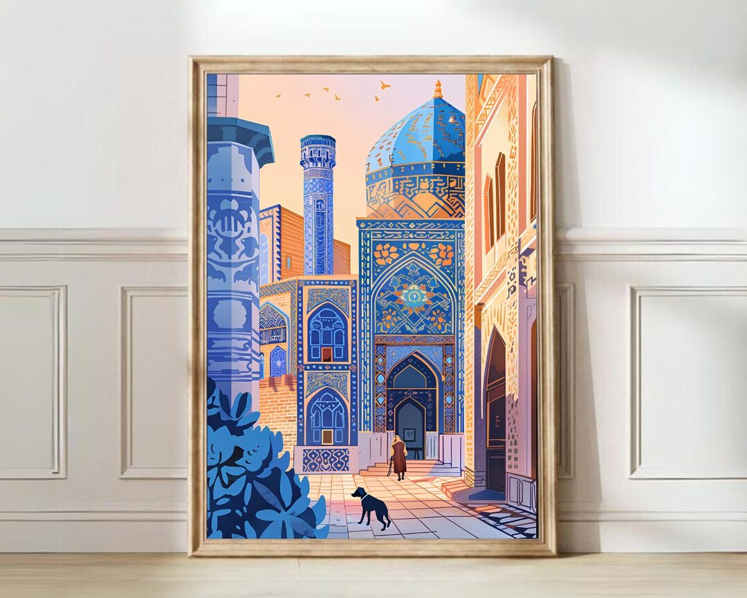 Uzbekistan Print Samarkand Illustration Uzbekistan Poster Samarkand ...