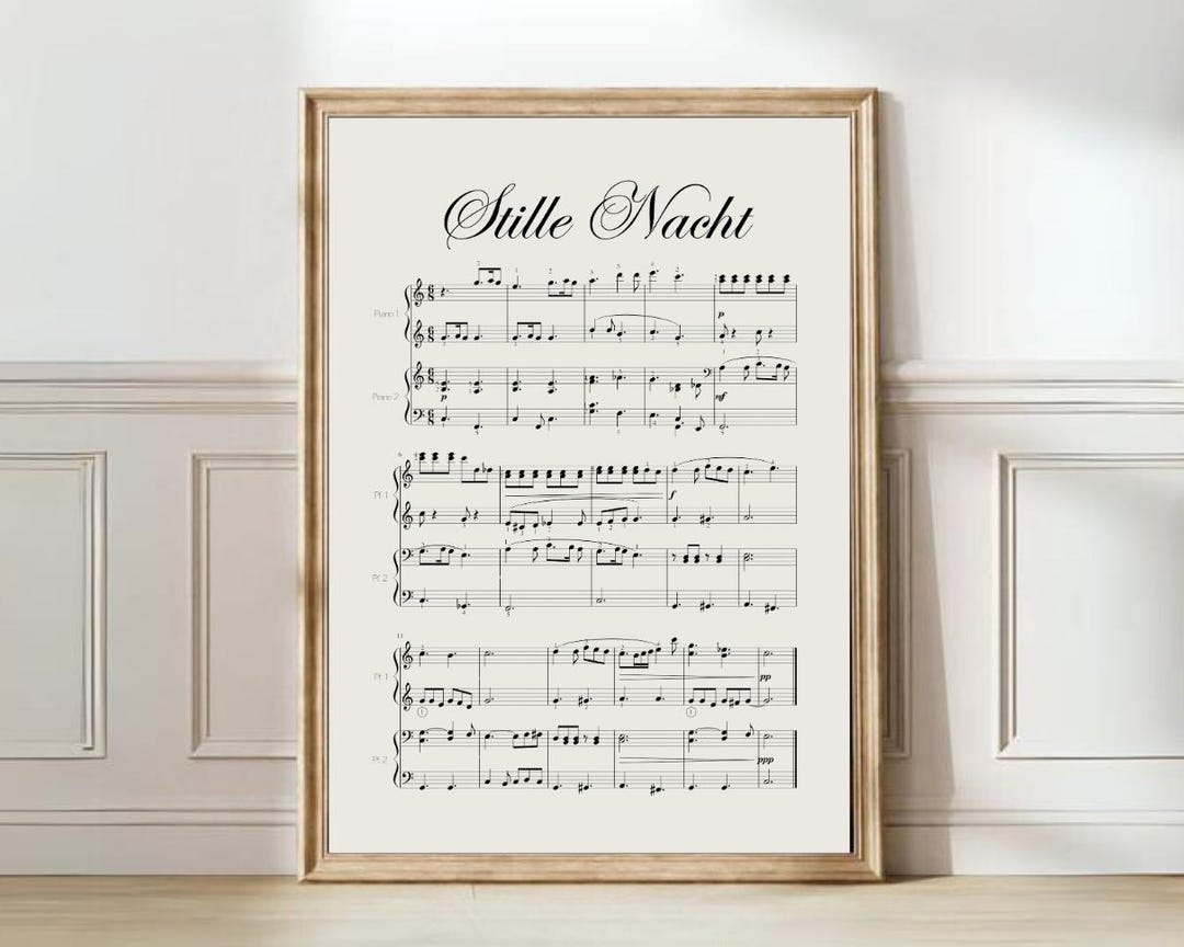 Vintage Christmas Print Stille Nacht Poster Christmas Carol Print ...