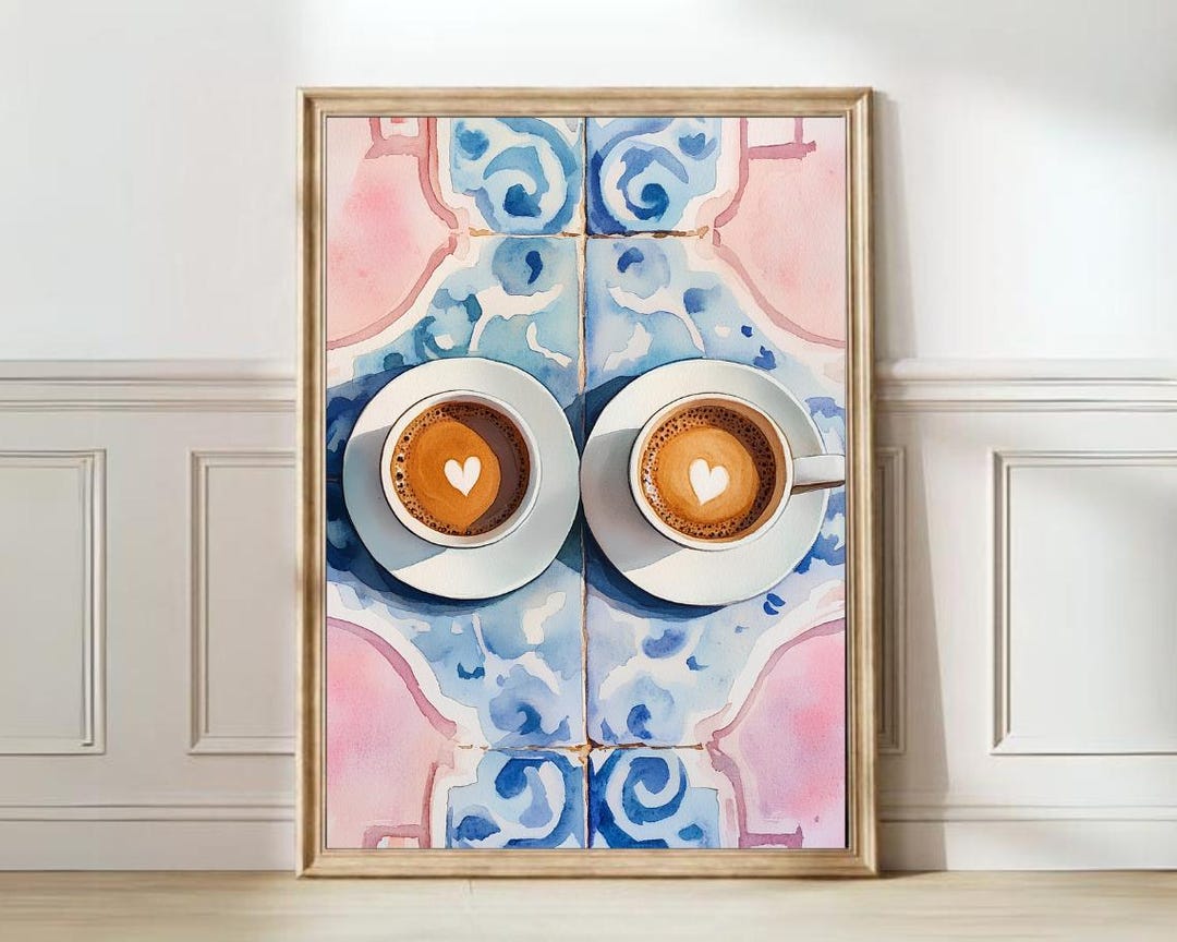 Pink Coffee Print Cafe Latte Print Coffee Poster Cappuccino Print ...
