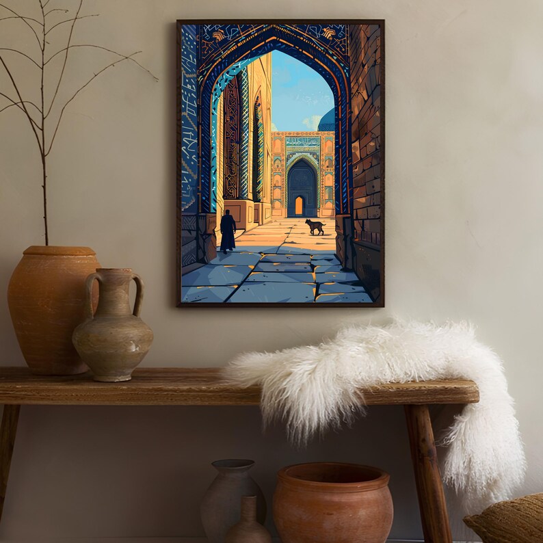 Uzbekistan Print Samarkand Illustration Uzbekistan Poster Samarkand ...